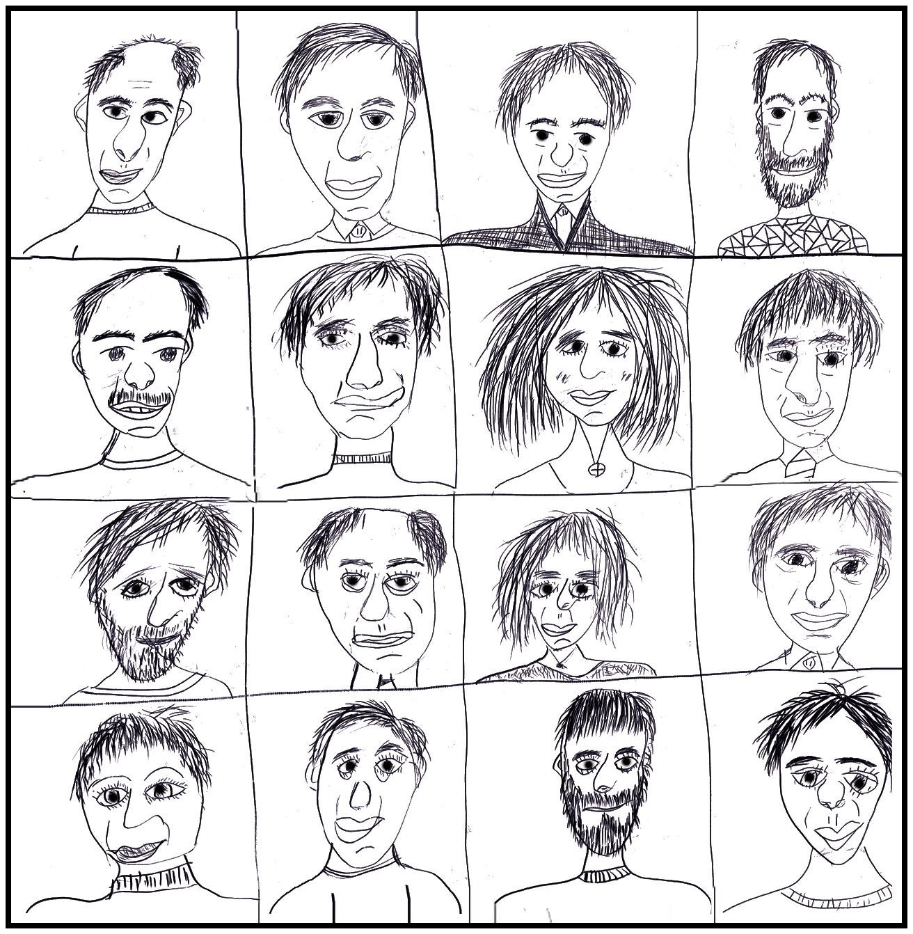 All This Is That: Drawing: Faces No. 526 (scratchboard)