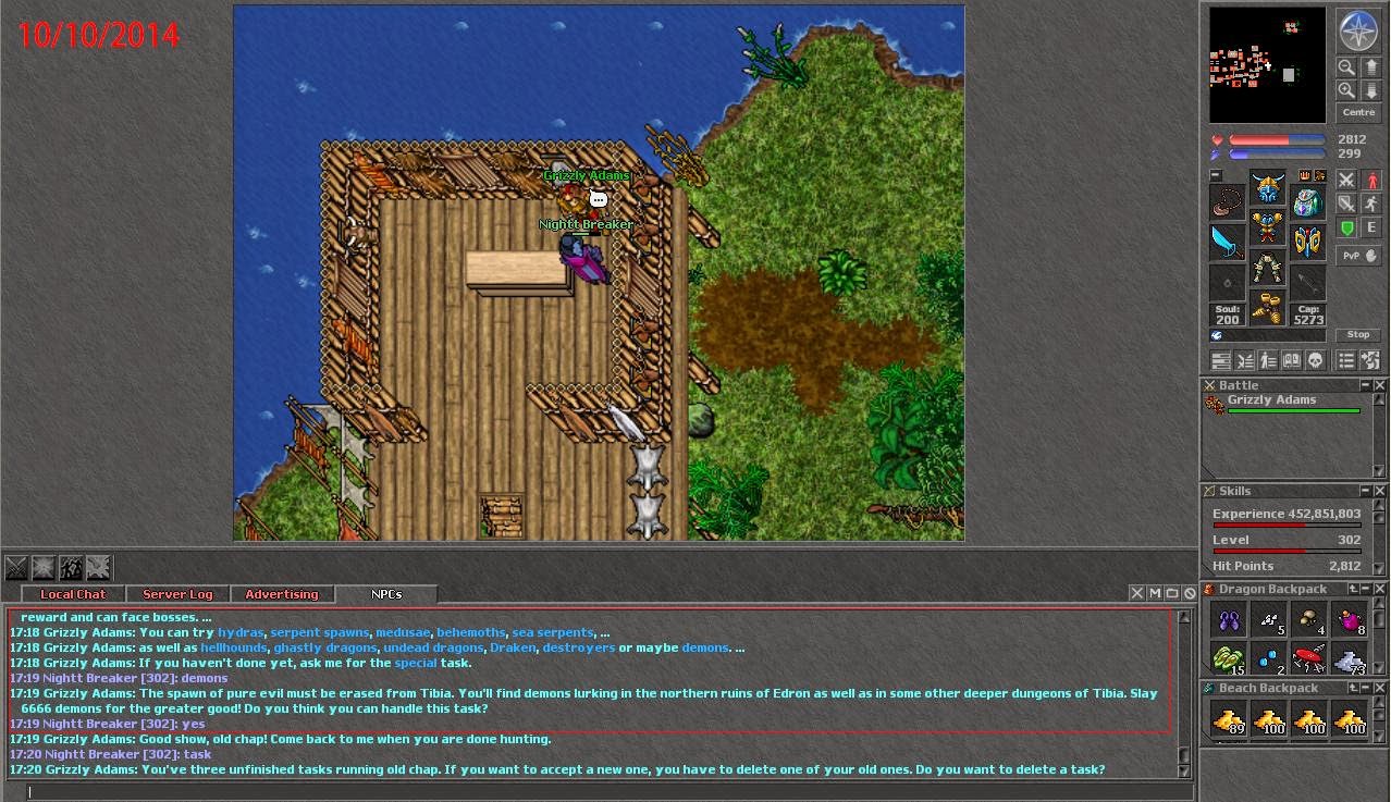 As melhores hunts do Tibia