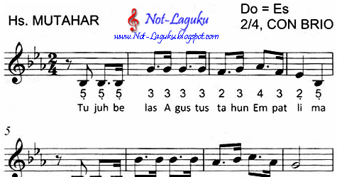 Not Angka Pianika Lagu Hari Merdeka - Hs.Mutahar | Pianika | Recorder ...