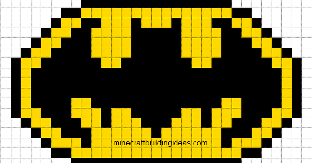 Minecraft Pixel Art Templates: Batman Logo