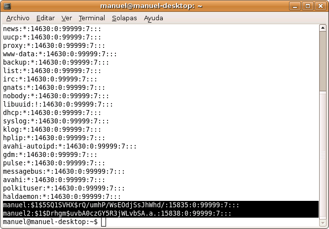 Seguridad Informática: Ejercicio: Contraseñas encriptadas en Ubuntu.