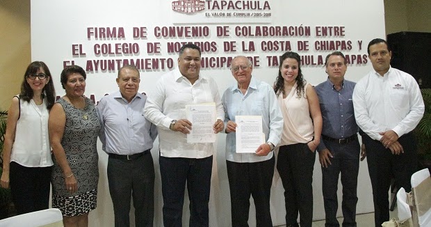 Ayuntamiento y Colegio de Notarios Públicos de la Costa de Chiapas firman Convenio de Colaboración