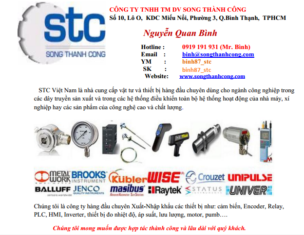 AUTOMATION - SONG THANH CONG: PTP35-A1C13P1BA8A - FXA193-BE - STC Việt ...