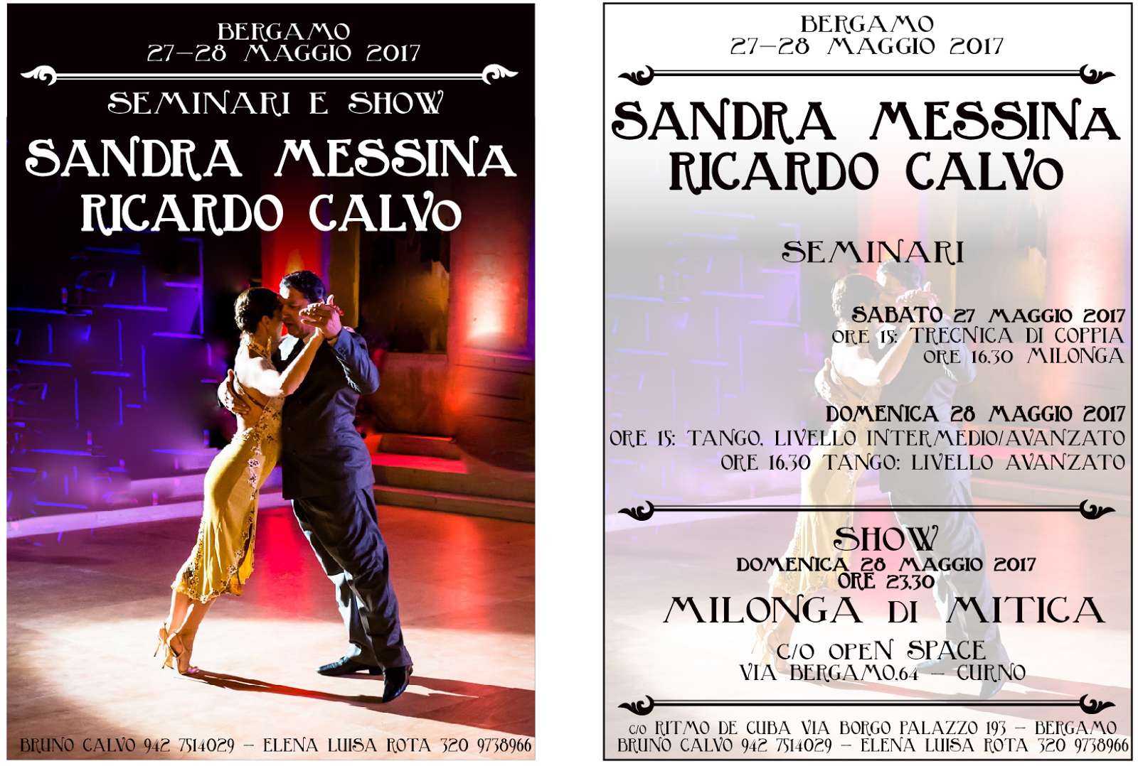 bergamotango: Ricardo Calvo e Sandra Messina a Bergamo! 27/28 maggio 2016