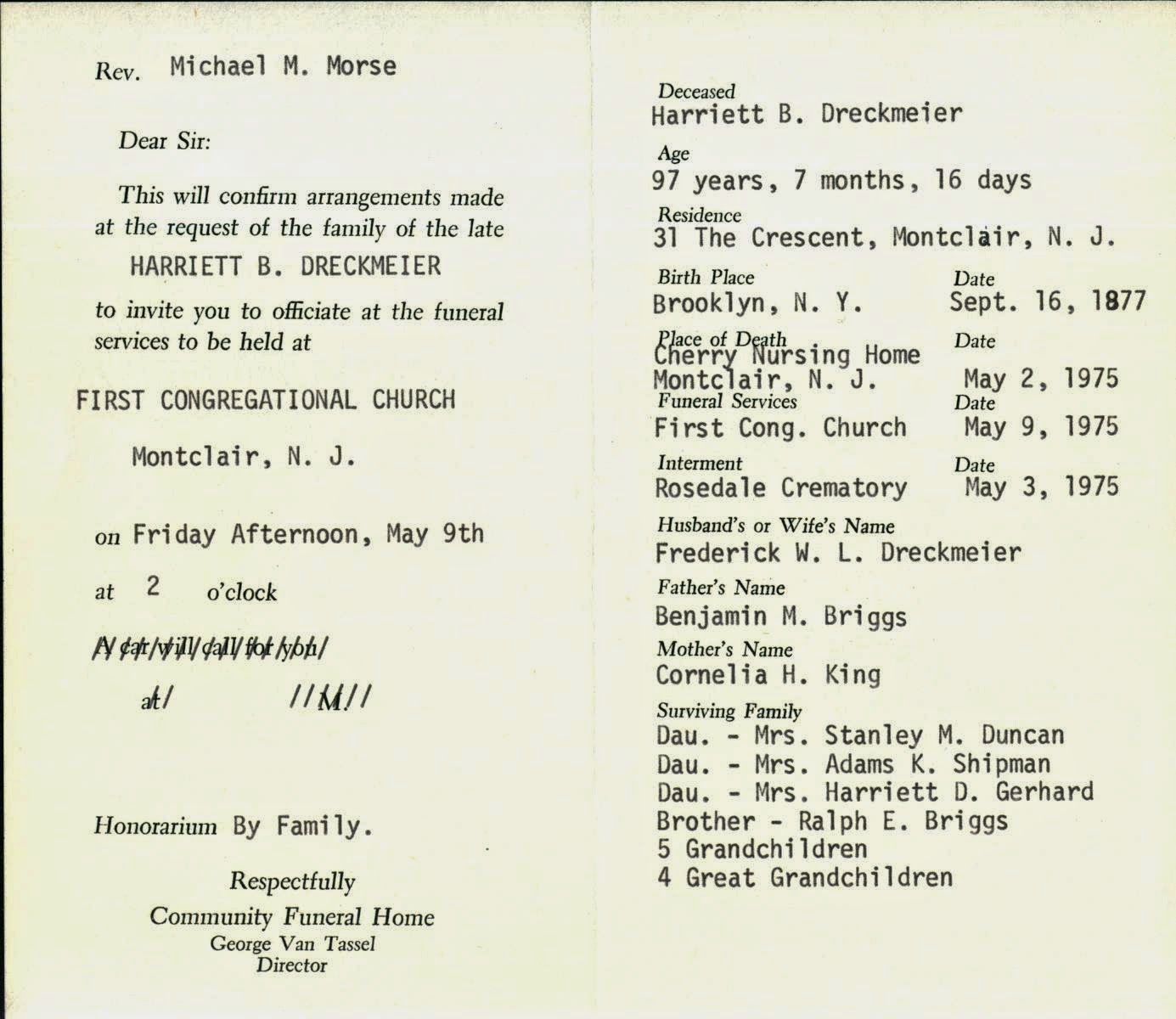 History of First Congregational Church, Montclair NJ