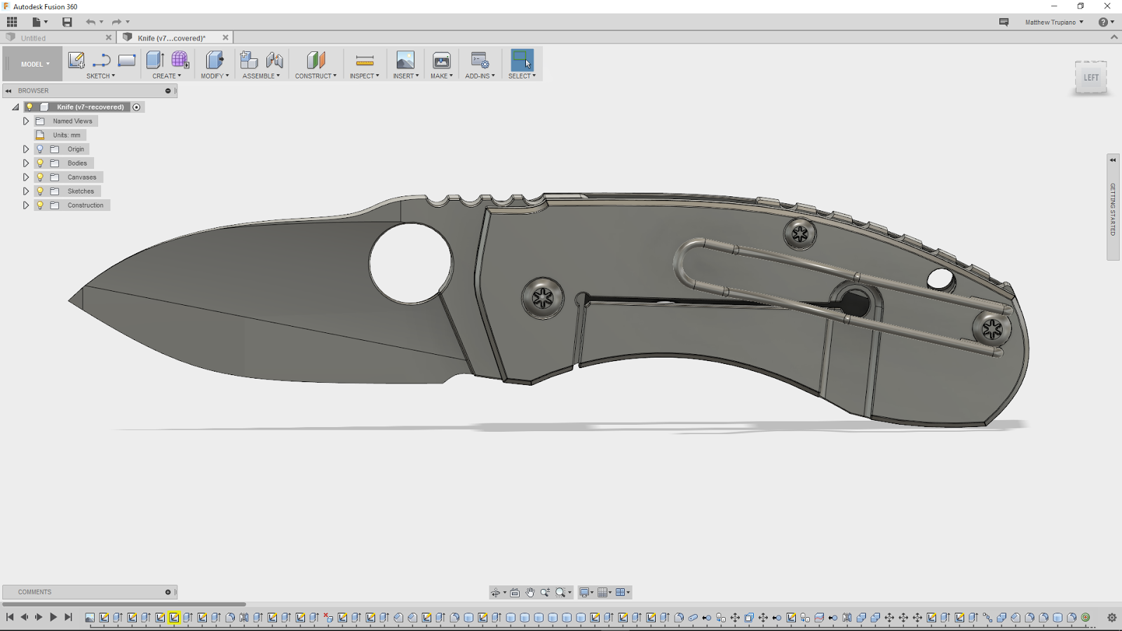 Matthew Trupiano FIEA Art Blog: Fusion 360 Knife (Hardsurface Model)