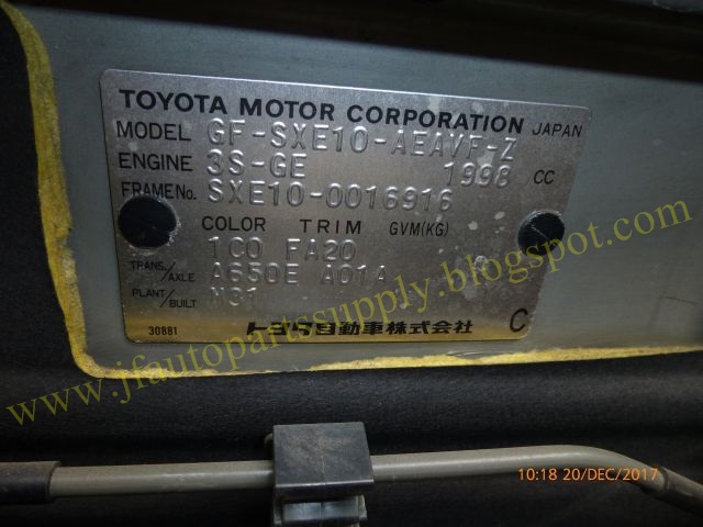 JF AUTO PARTS SUPPLY: SOLD - Toyota Altezza Half Cut
