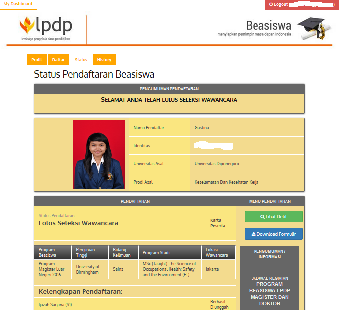 Tips: Lolos seleksi administrasi beasiswa LPDP - Gustina Buchu