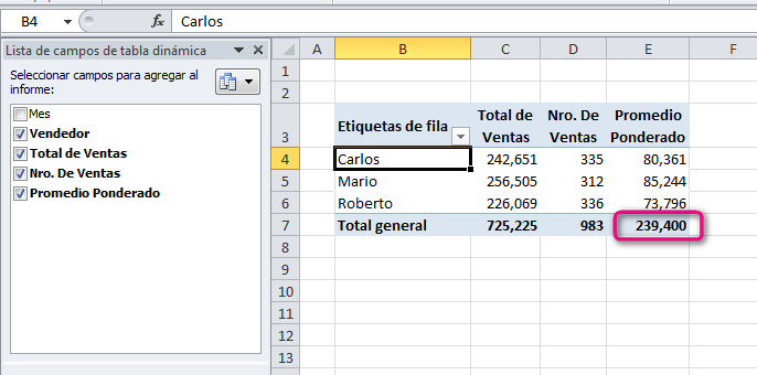 Calcular promedio ponderado en tablas dinámicas ~ JLD Excel en ...