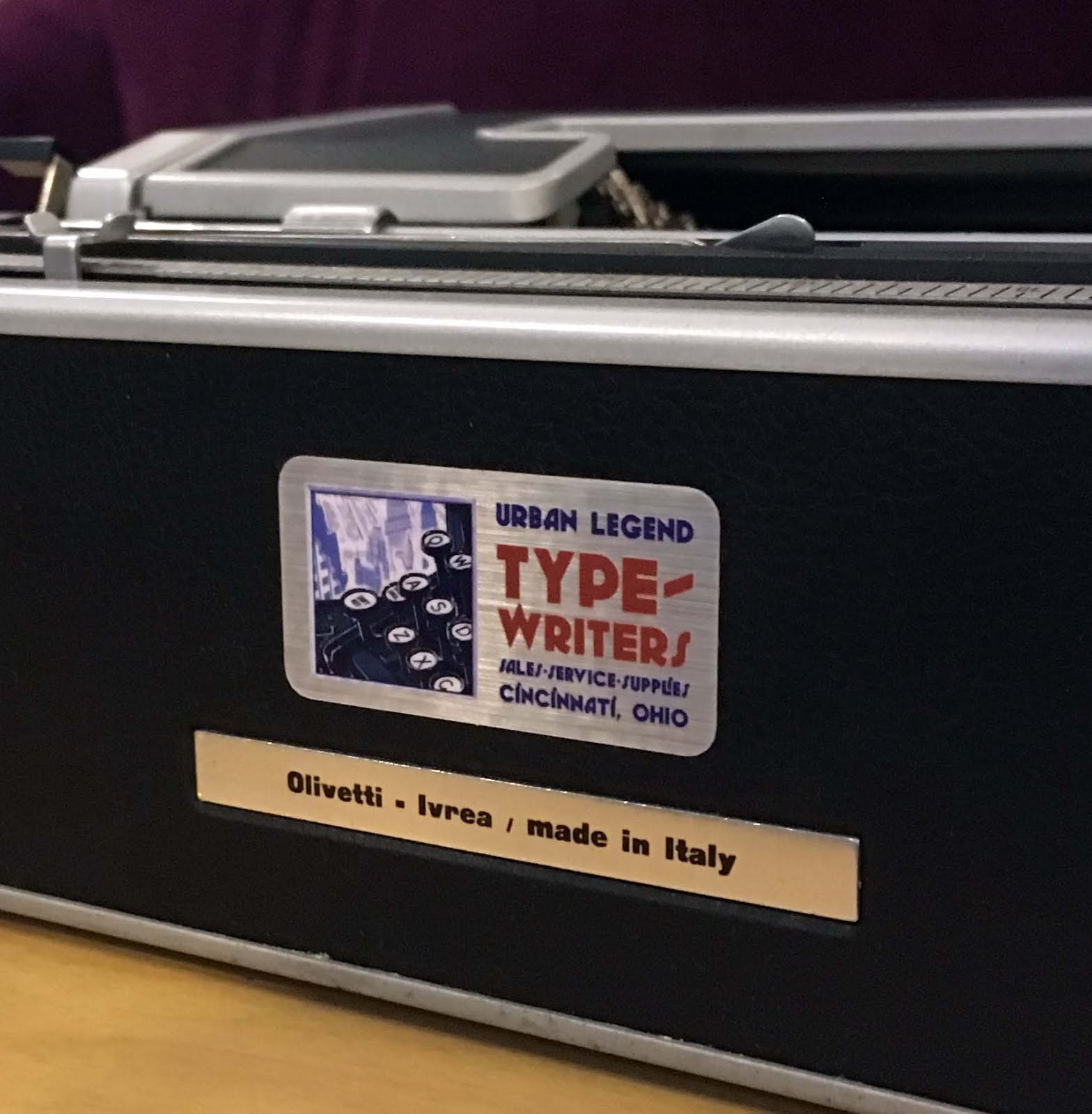 A shiny label for Urban Legend Typewriters/ /THE TYPEWRITER REVOLUTION