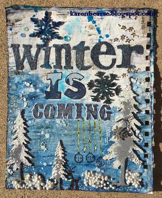 Karen Bearse Designs: Winter Snowy Art Journal Page