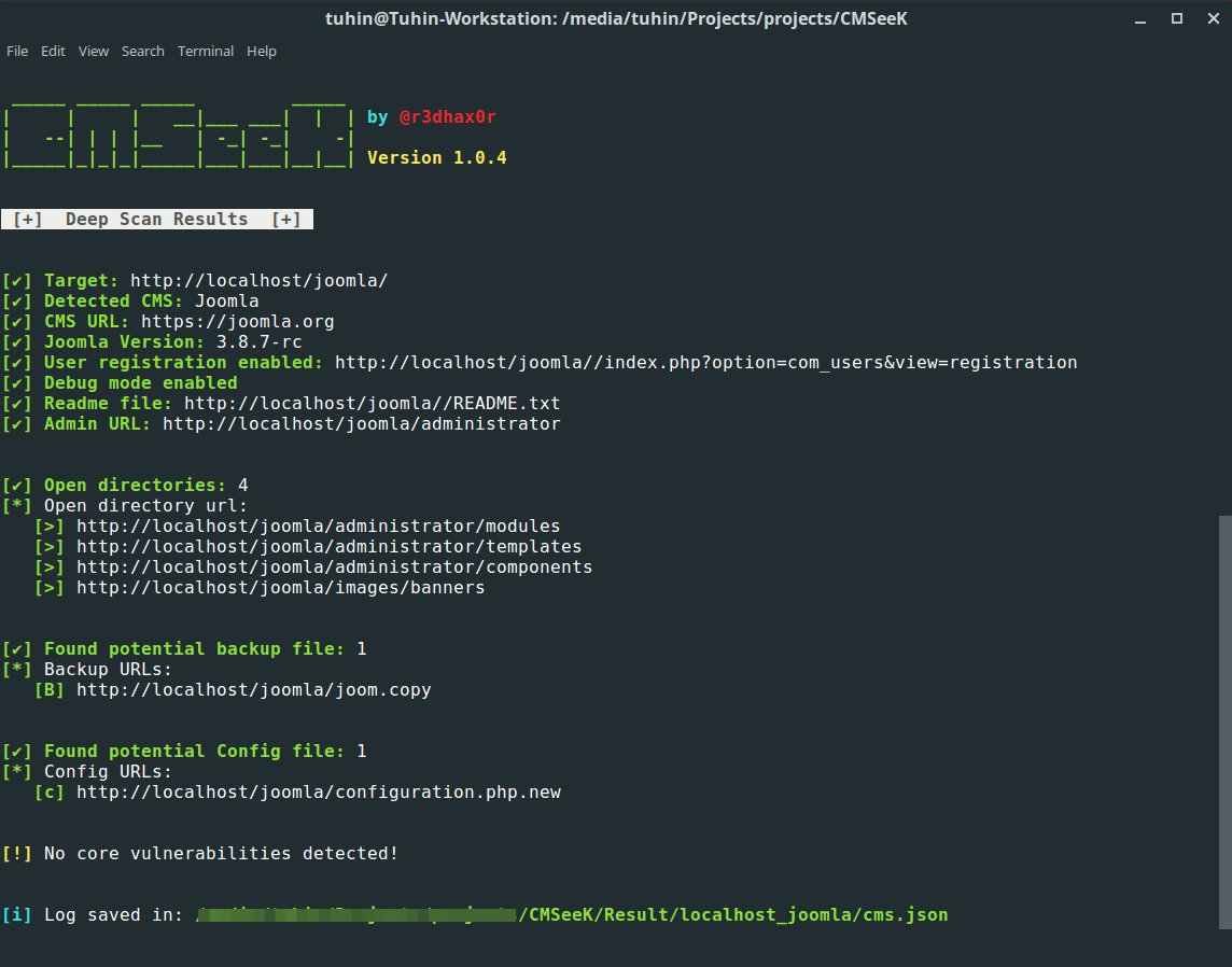 Cmseek V1 0 5 Cms Detection And Exploitation Suite