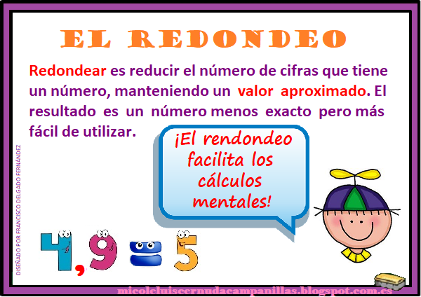 Mi cole Luis Cernuda, Campanillas.: T.6 - 4º "Redondear números decimales"