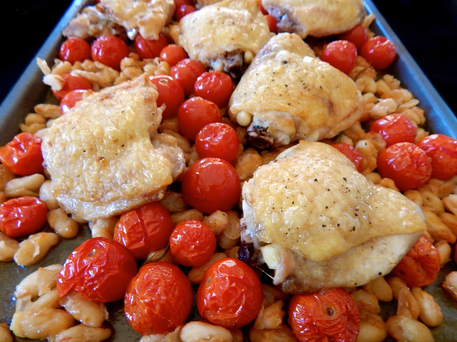 The Nerdy Chef: Roasted Chicken with Cannellini Beans and Tomatoes
