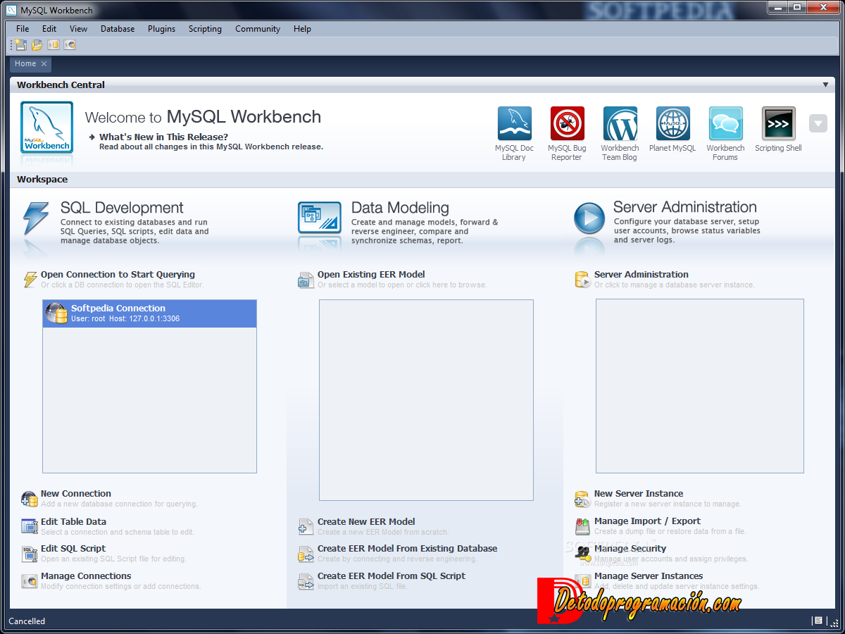 MySQL Workbench 5.2.37 [Diseña, Administra y crea Esquemas de bases de ...