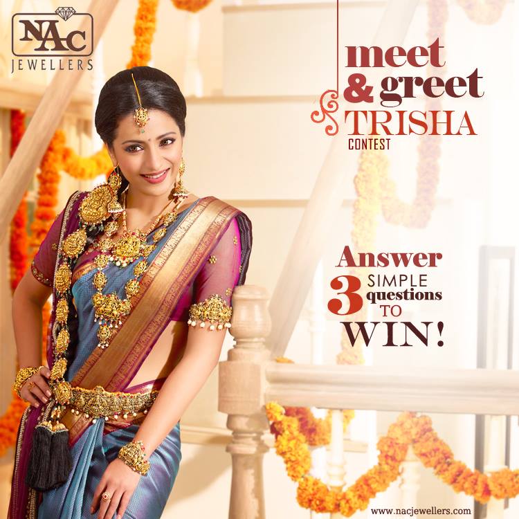 Indian Jewellery And Clothing South Indian Actress Trisha Krishnan In Bridal Jewellery Ad For