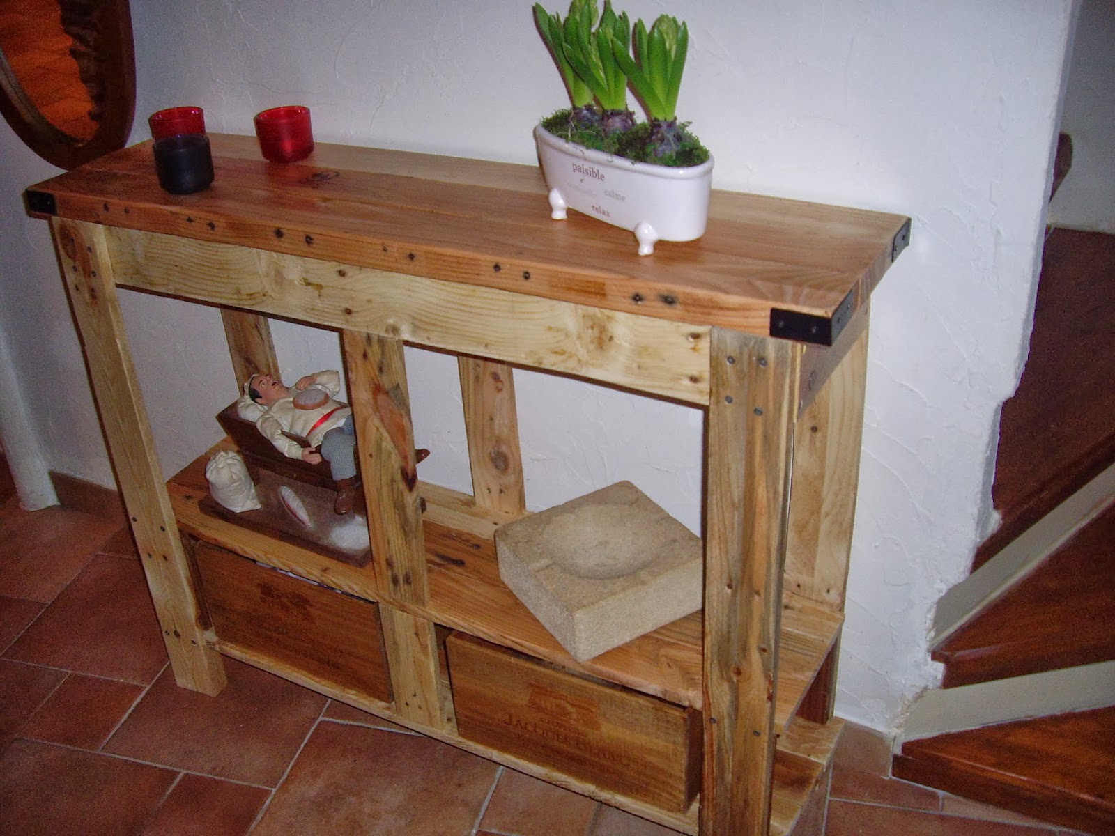 Objets déco, tutoriels et meubles en bois de palettes : Console en bois ...