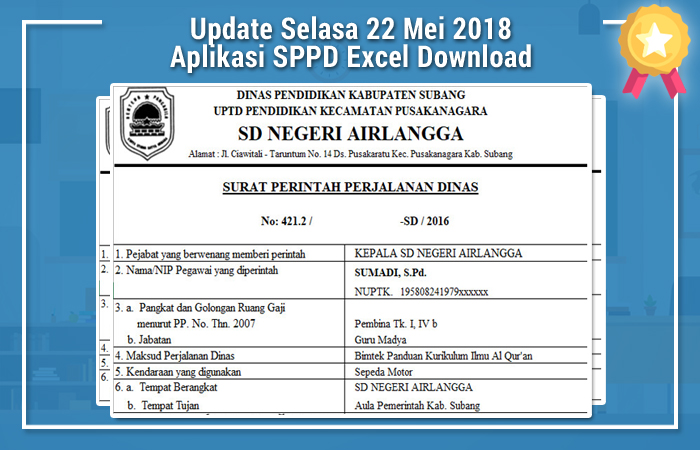 Aplikasi SPPD Format Excel Download - Laporan BOS (Bantuan Operasional ...
