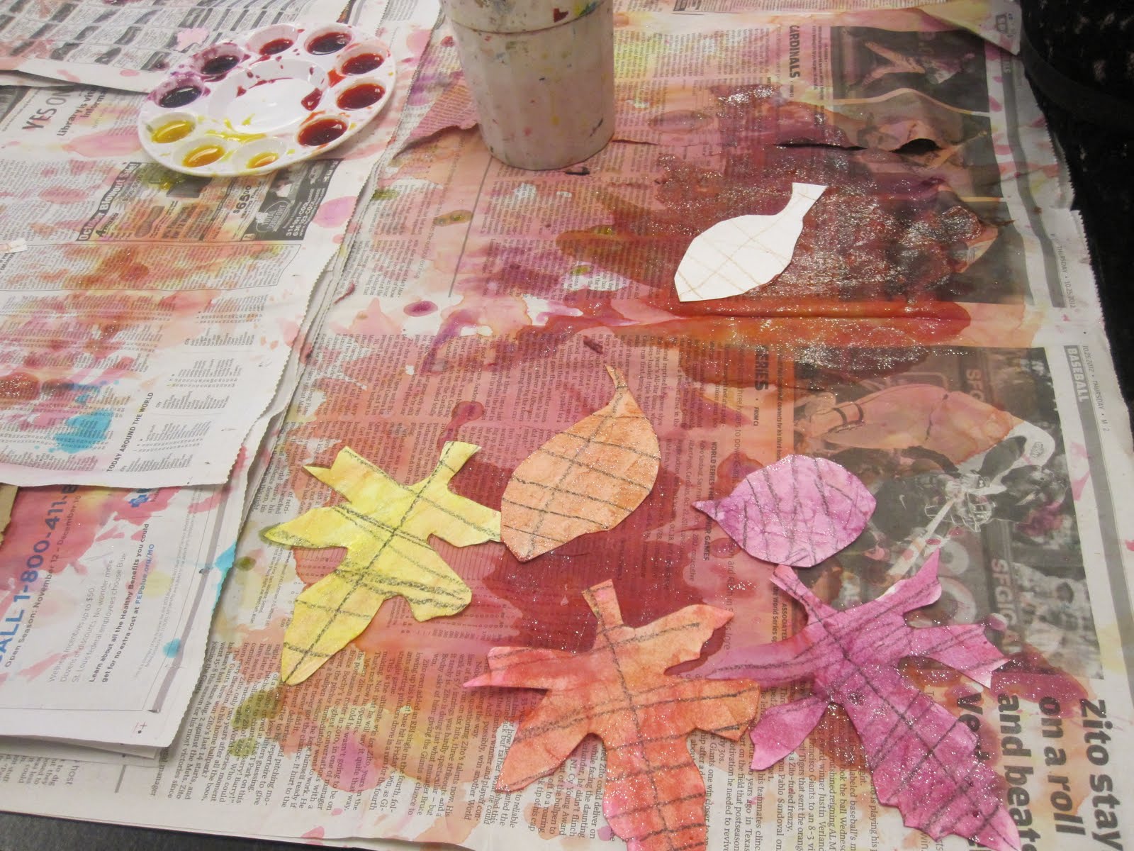 The Clever Feather: FALL ART! Hanging Leaves-Bonus Project