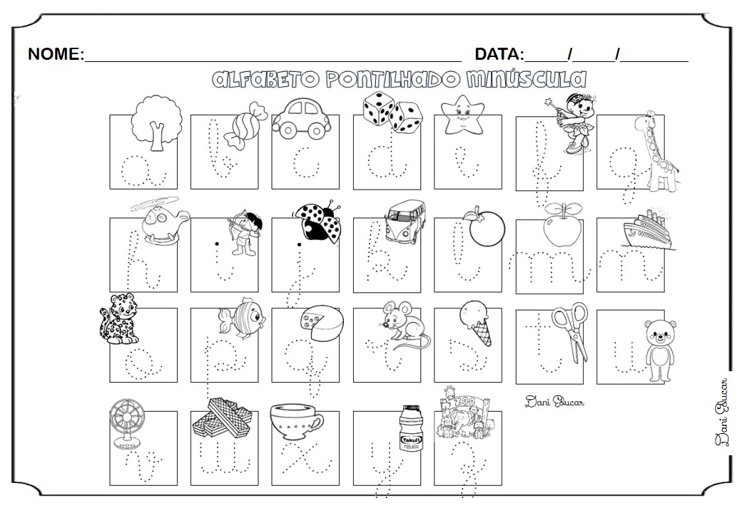 ALFABETO PONTILHADO - LETRA CURSIVA | Educação infantil