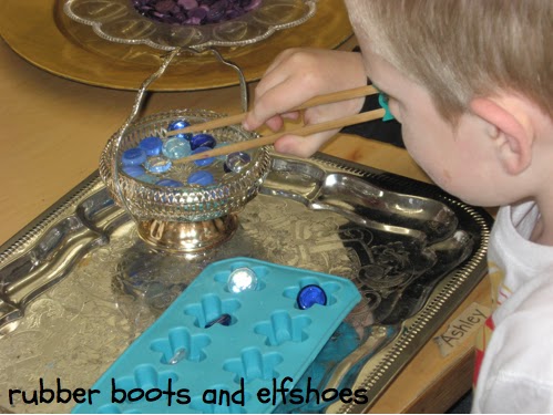 fine motor skills and concentration. - rubber boots and elf shoes
