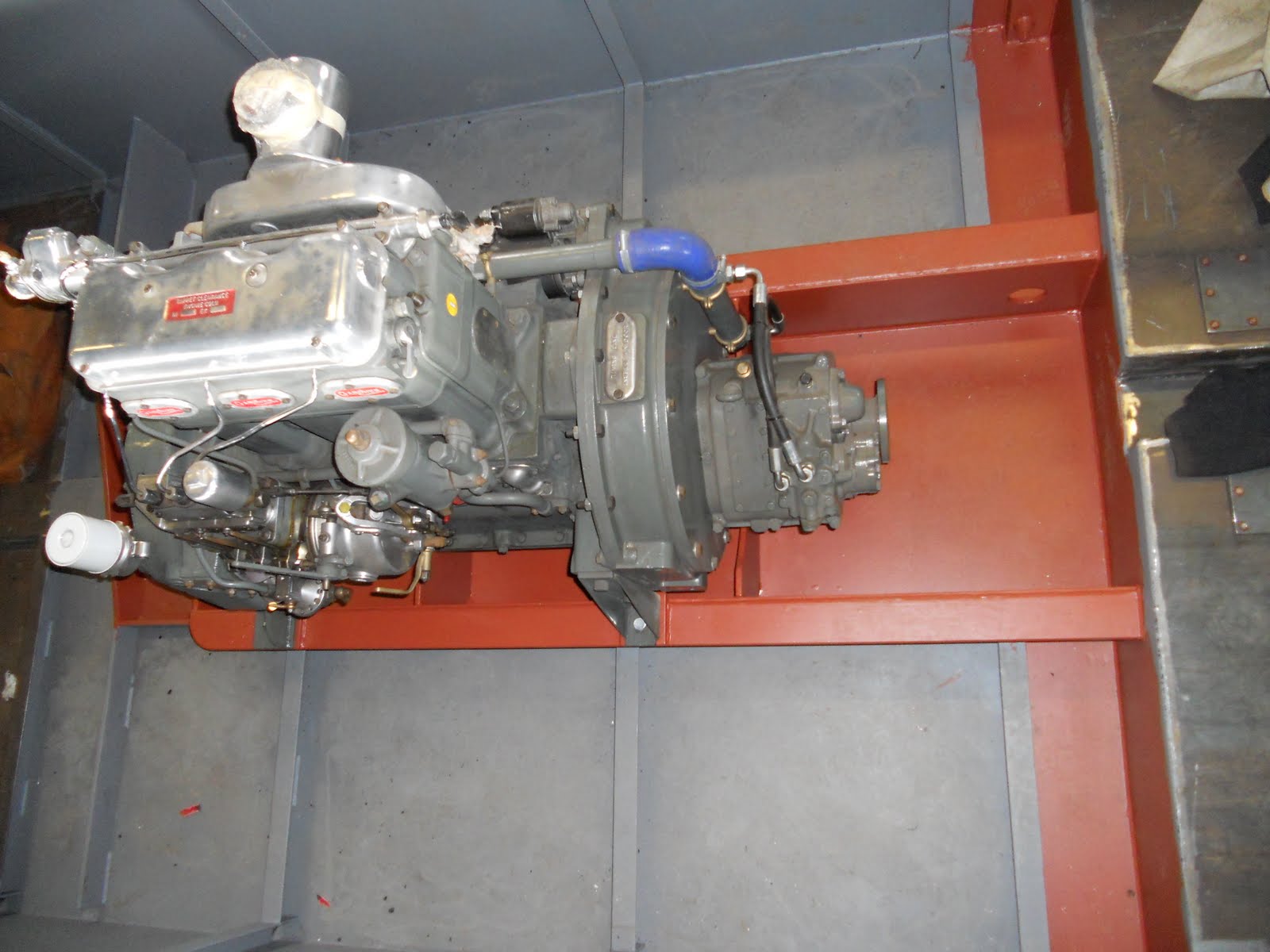 Harris & Watson Narrowboat Build: Engine partially installed