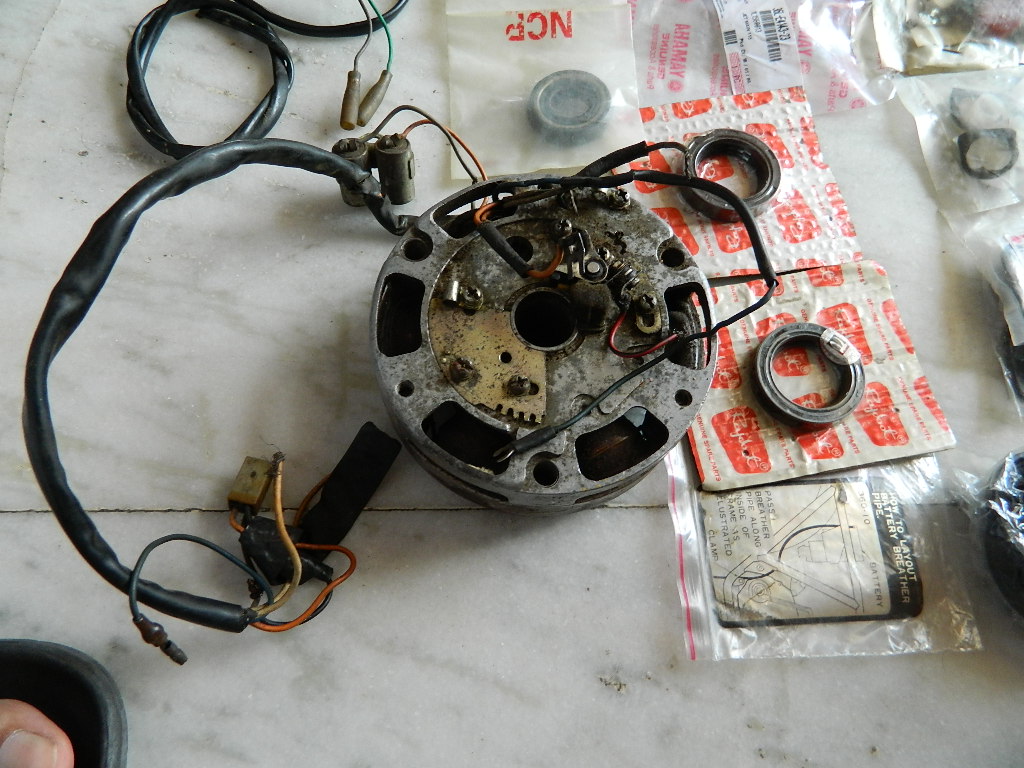 Yamaha RD 350 Rebuild to Stock Condition: My RD350 parts inventory.