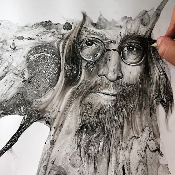 Splash ink painting by Glen Ronald ~ Art Craft Gift Ideas