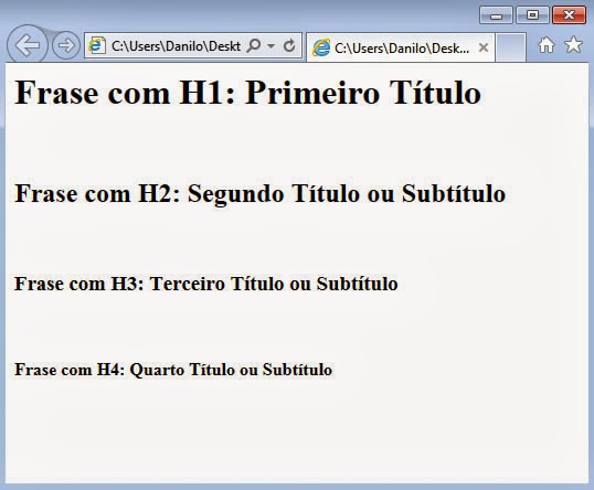 Aprendendo HTML e CSS: Trabalhando com Títulos e subtítulos