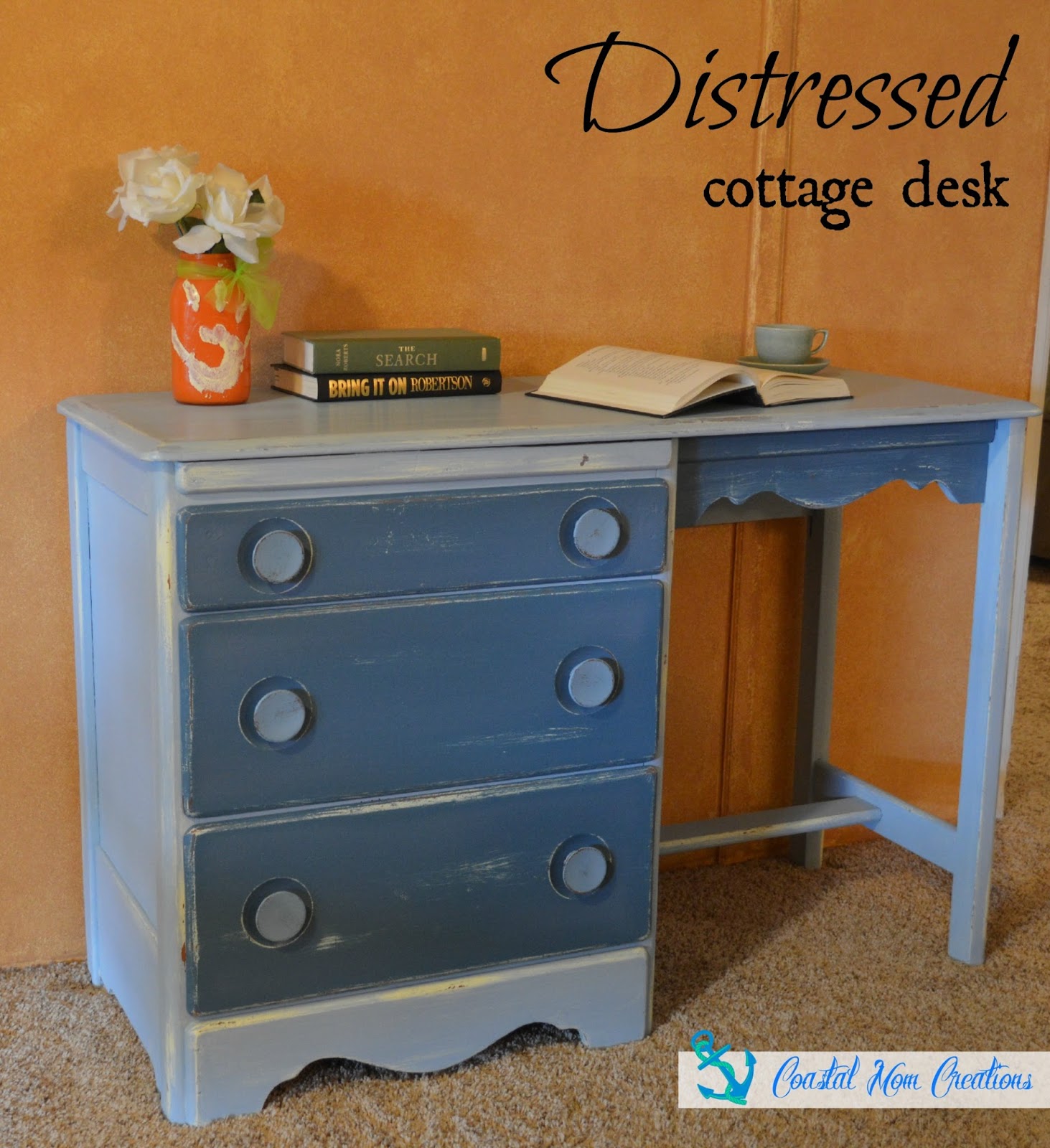 Coastal Mom Creations: Distressed Cottage Desk