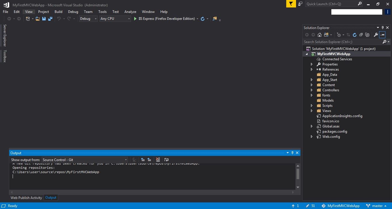 How to create MVC project in visual studio