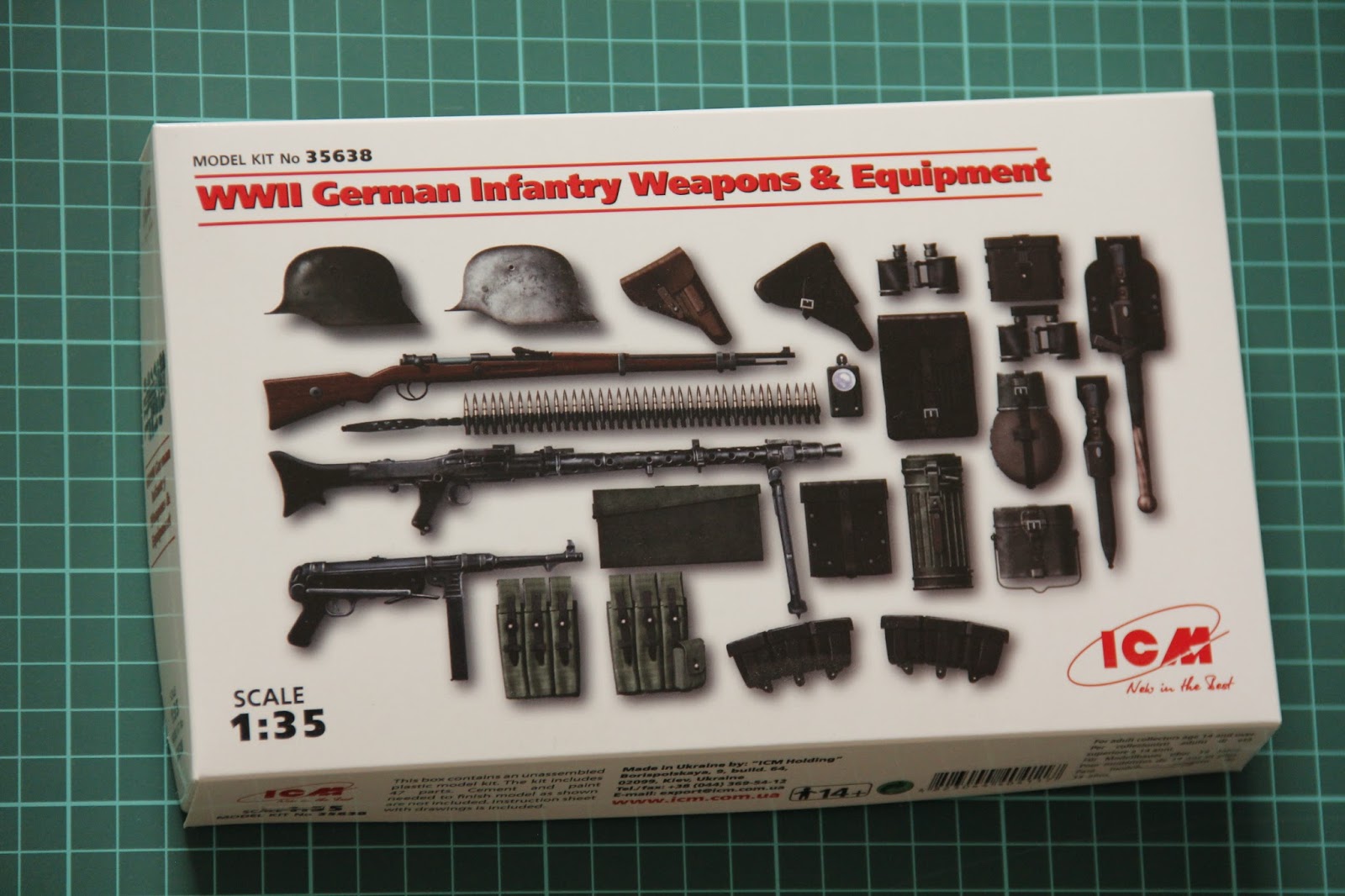 ICM 1/35 WW2 German Infantry Weapons & Equipment (35638) - DetailScaleView
