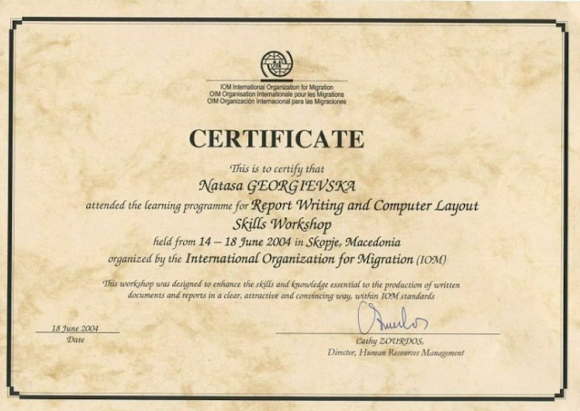 NATASHA MILBURN : Language Certificates