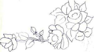 Cantinho da Jana: Riscos de rosa para pintura em tecido