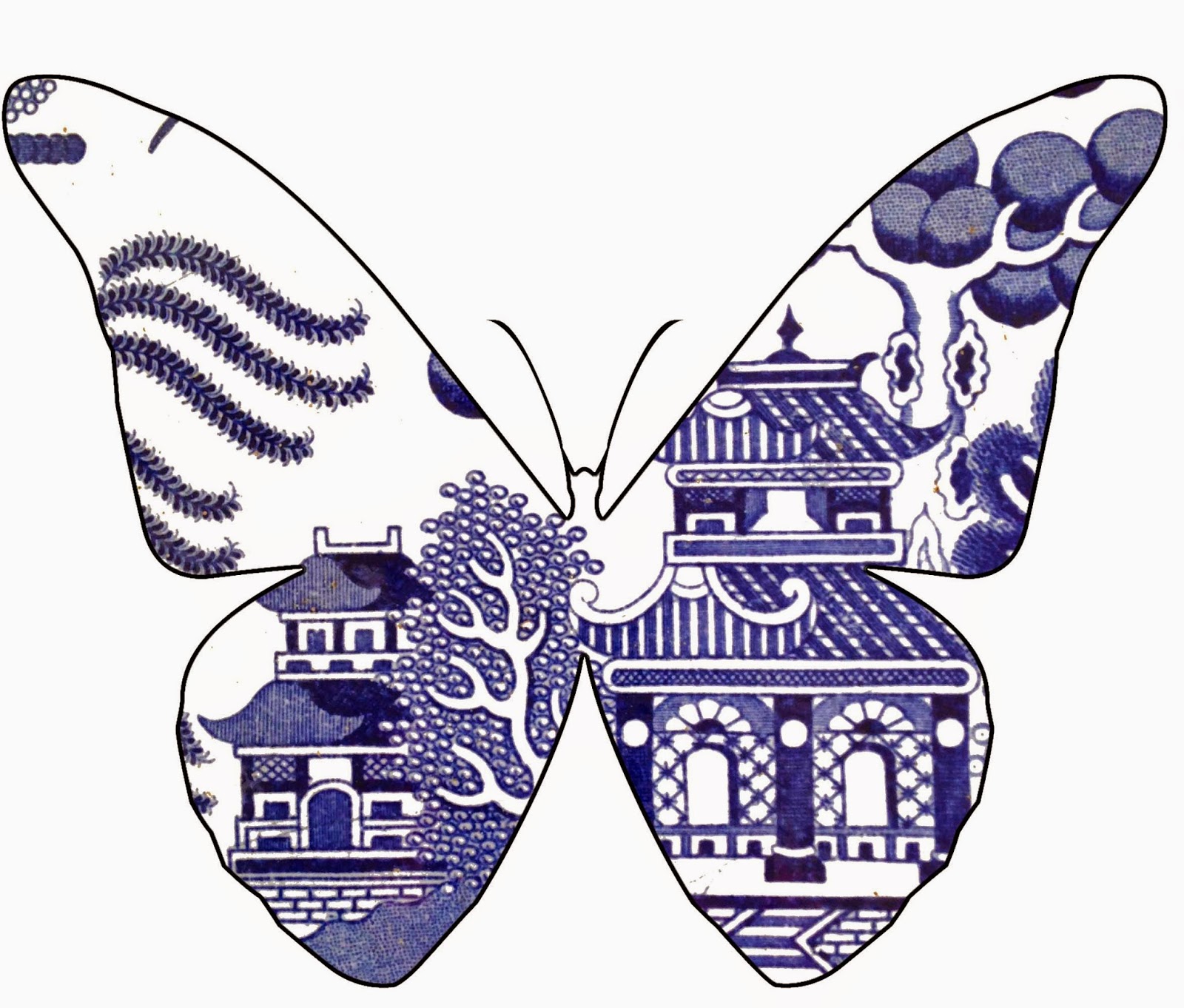 Brendan Burns Art: Willow Pattern Butterflies 1