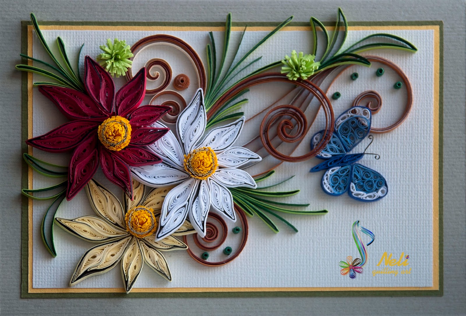 Neli Quilling Art: Quilling card - ( 10.5 cm - 15 cm )