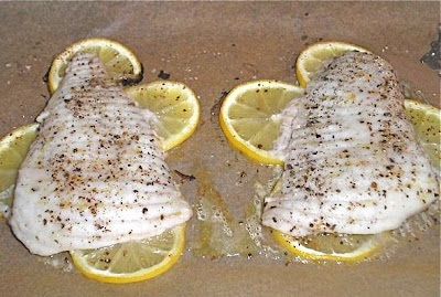 The Briny Lemon: Lemony Baked Skate with Fried Eggplant Chips