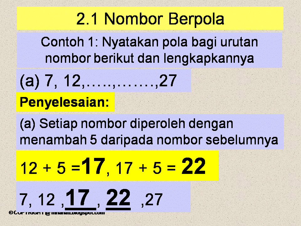 TIP BELAJAR MATEMATIK (TIPS FOR LEARNING MATHEMATICS): NOMBOR BERPOLA