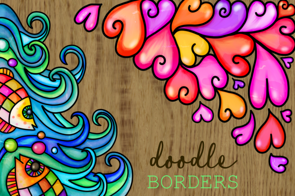 Watercolor Folk Art Doodle Borders Set 2 - Free SVG Design | Free SVG ...