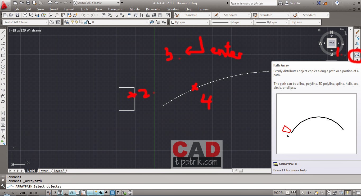 Pengunaan Path Array Pada AutoCAD | Tips Triks AutoCAD