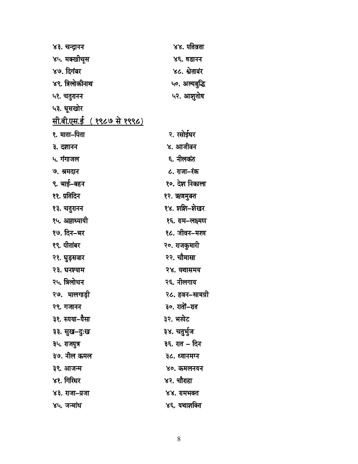 Hindi Grammar Work Sheet Collection for Classes 5,6, 7 & 8: Samas Work ...