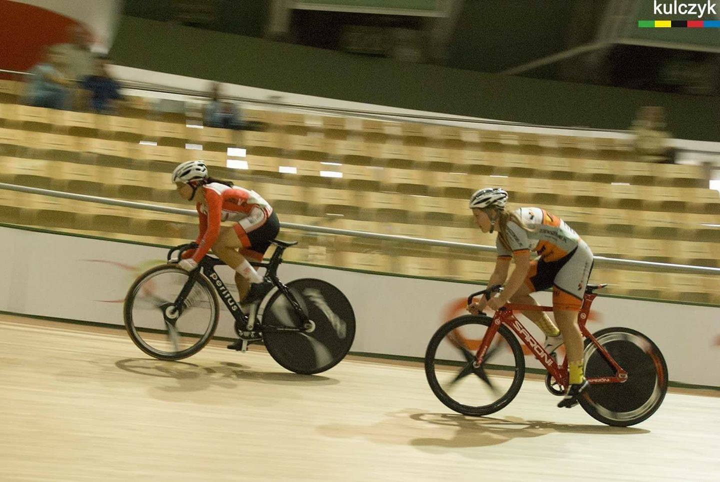 Robert Rzepka, Sandra Czamlet i Adam Woźniak po starcie na torowej ...