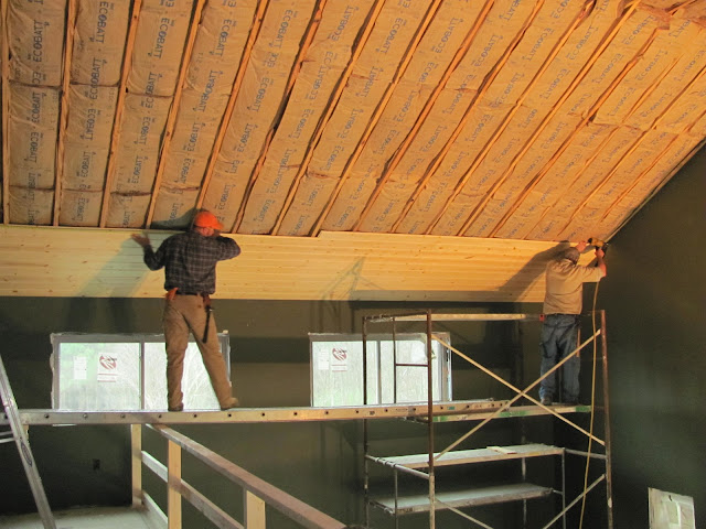 Building The Turner House: The start of a knotty pine ceiling
