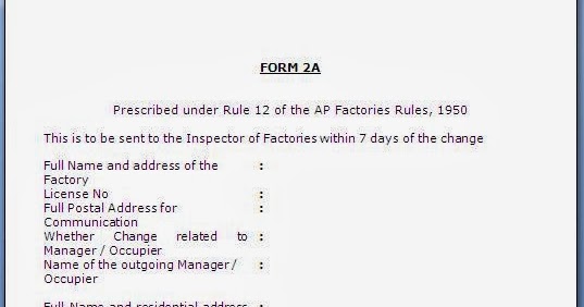 Form 2A in Excel Format Free Download
