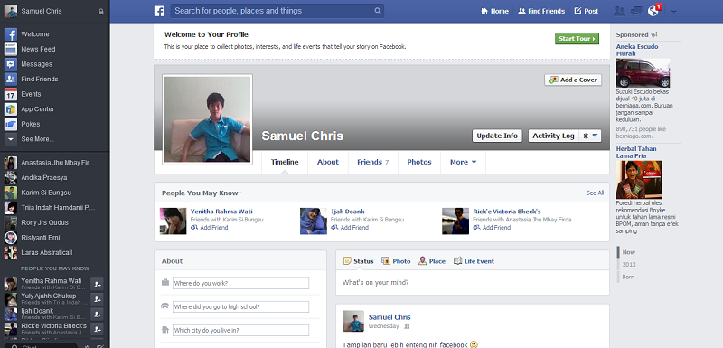 Cara Mengganti Tampilan Baru Facebook 2013 | FansMent