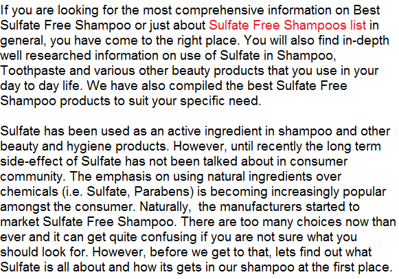 best sulfate free shampoo list
