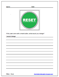 Artistry of Education: Reset Button Writing Prompt