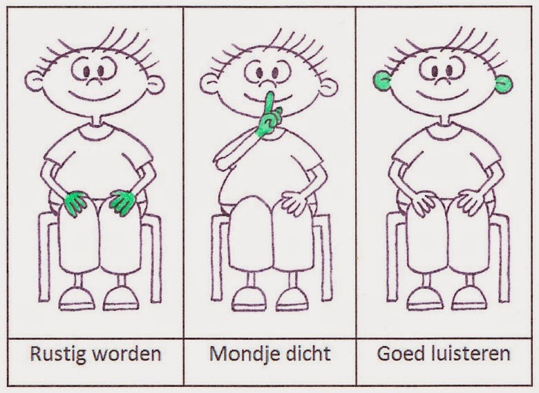 juf Lenny: picto's luisterhouding | Kleuterklas, Schoolorganisatie ...