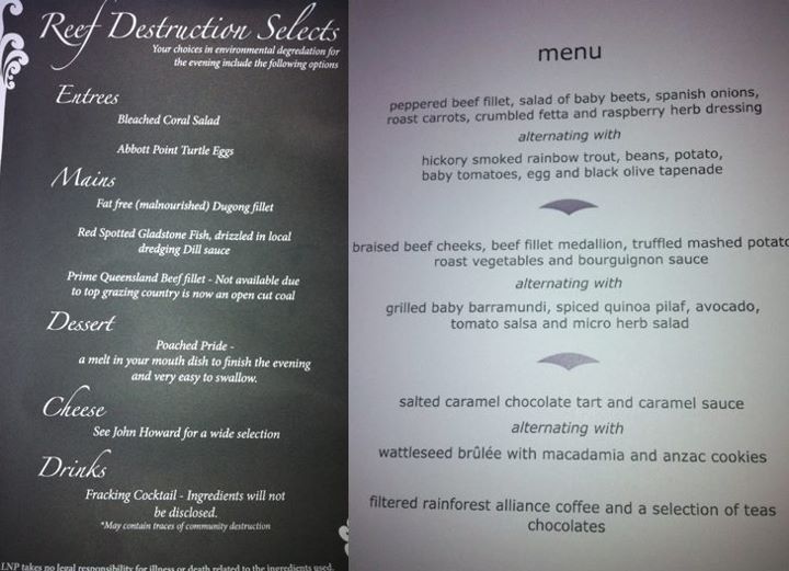 CairnsBlog.net: You know it's an election when.... there's a fake menu