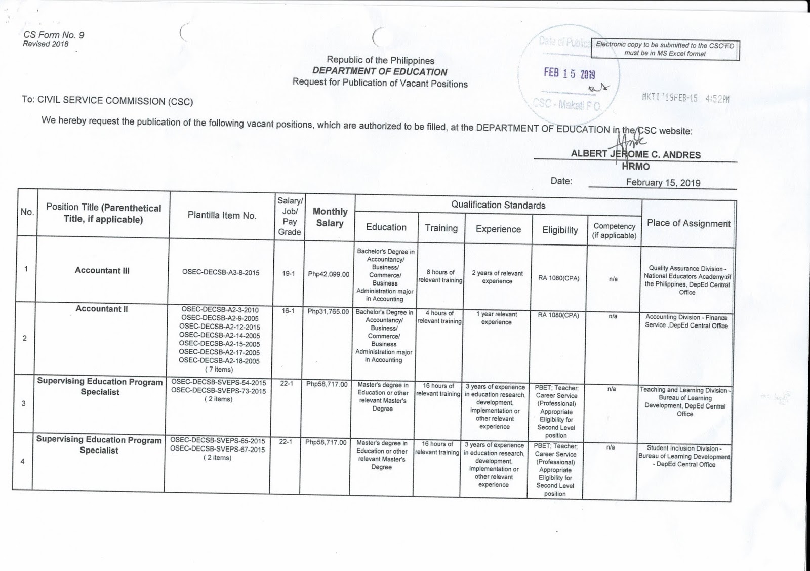 A shot with a shot.: Notice of Vacancy: Batch 53 @ DepEd